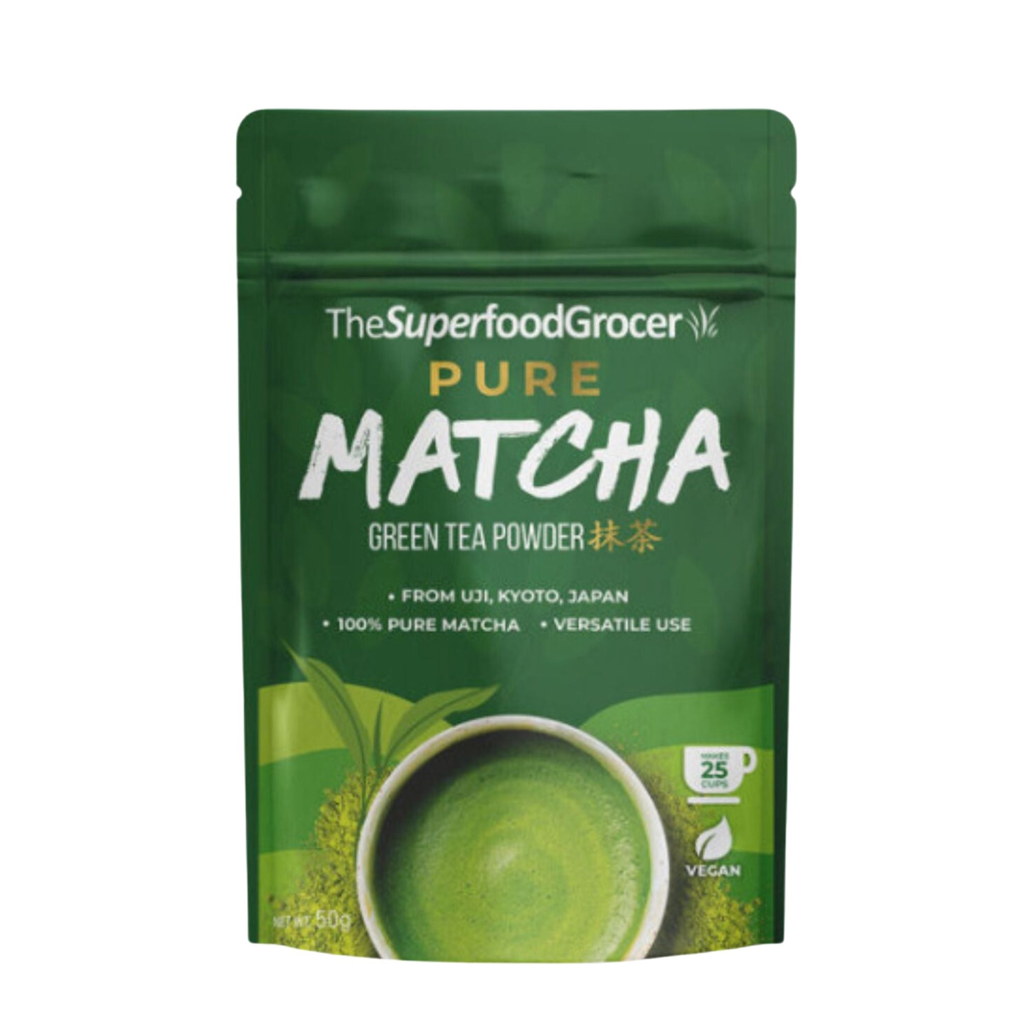The Superfood Grocer 100% Pure Japanese Matcha Green Tea Powder 50g – 9 ...